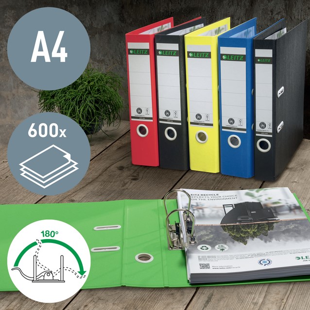 Ordner Leitz 180° Recycle 80 mm karton A4 groen One-Stop-Office-Shop.nl