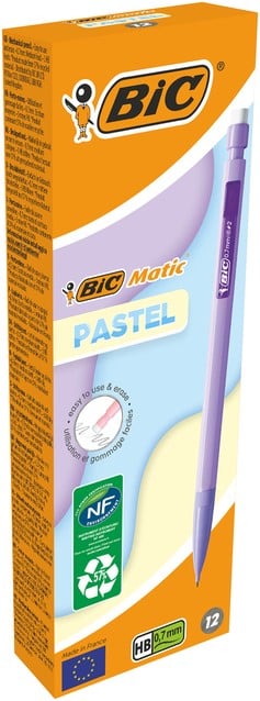Vulpotlood Bic Matic Pastel HB 0.7mm pastel assorti One-Stop-Office-Shop.nl