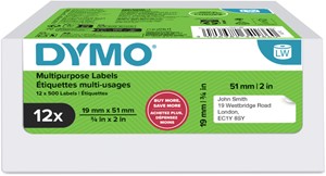 Etiket Dymo LabelWriter multifunctioneel 19x51mm 12 rollen á 500 stuks ...