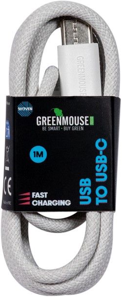 Kabel Green Mouse USB-A to USB-C data Woven 1m One-Stop-Office-Shop.nl