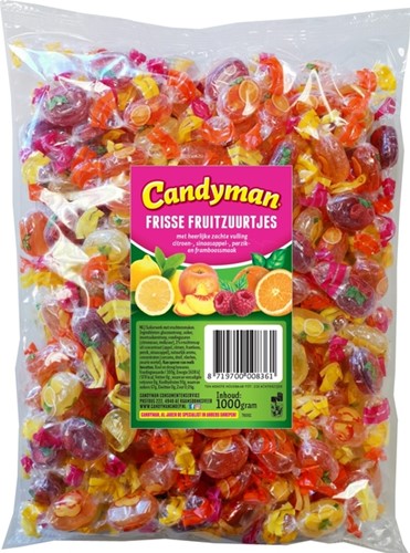 Zuurtjes Candyman frisse fruit zak 1 kilogram One-Stop-Office-Shop.nl