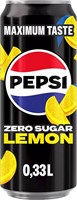 Pepsi Zero Sugar Lemon frisdrank, blik van 33 cl, pak van 12 stuks One ...