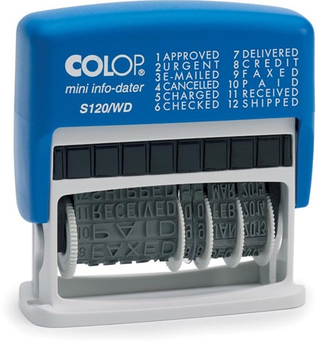 Colop tekststempel Mini-Info Dater S 120/WD, met datum en 12 ...