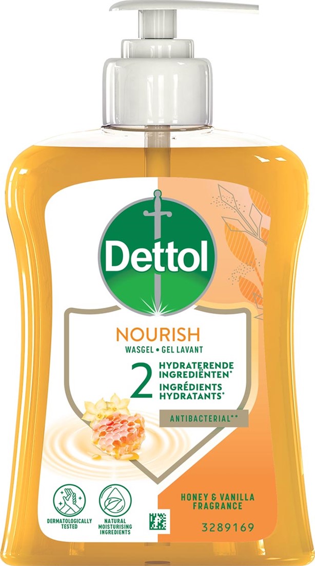 Dettol handzeep Nourish, honing en vanille, flacon van 250 ml One-Stop-Office-Shop.nl