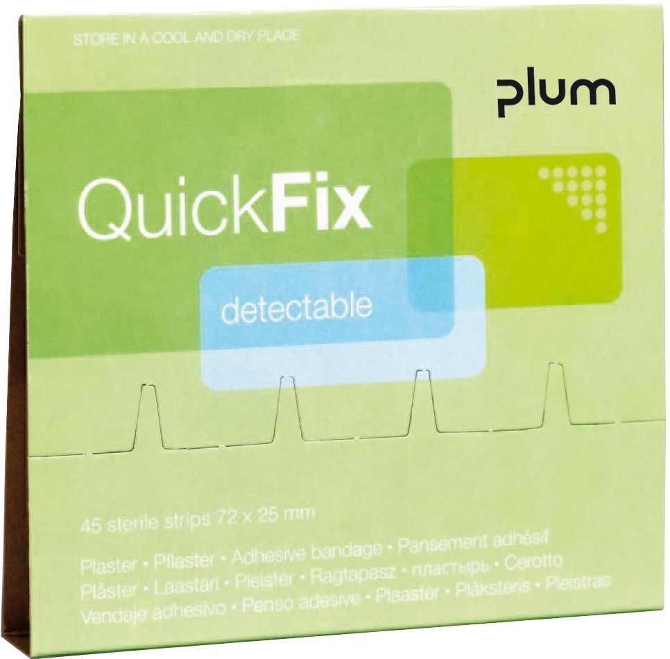 Plum QuickFix navulling voor pleisterautomaat, 30 detecteerbare blauwe pleisters One-Stop-Office ...