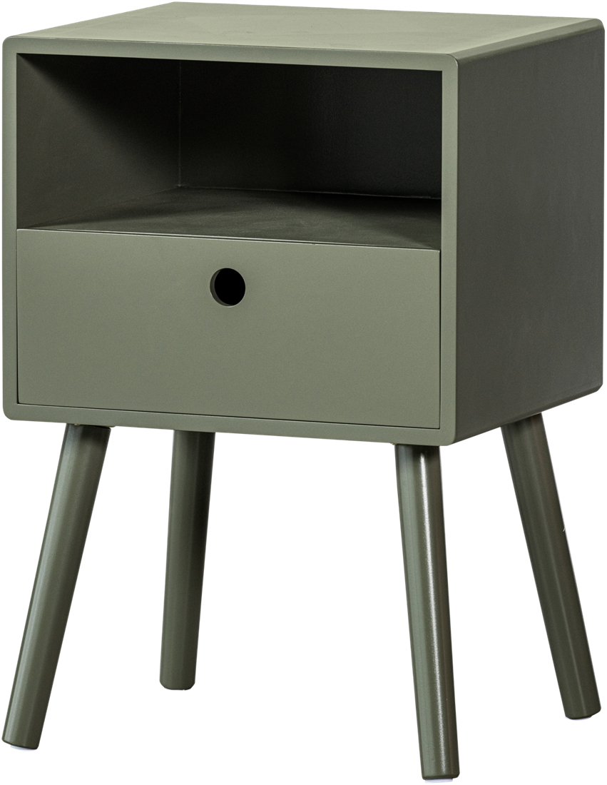 Ozzy Nachtkastje Hout Warm Groen One-Stop-Office-Shop.nl