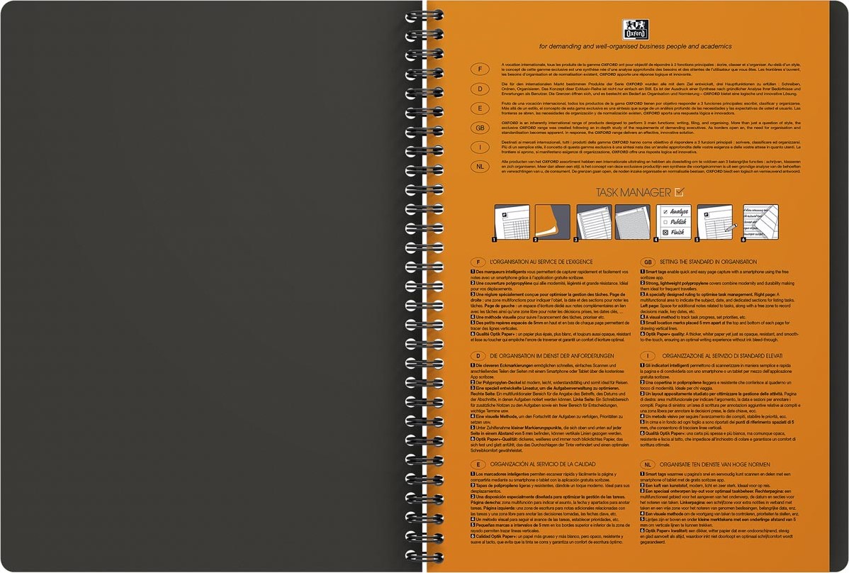 Oxford INTERNATIONAL taskmanager, 160 bladzijden, ft B5 One-Stop-Office ...