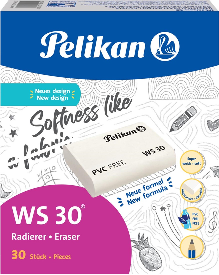 Pelikan gum WS 30, doos van 30 stuks One-Stop-Office-Shop.nl