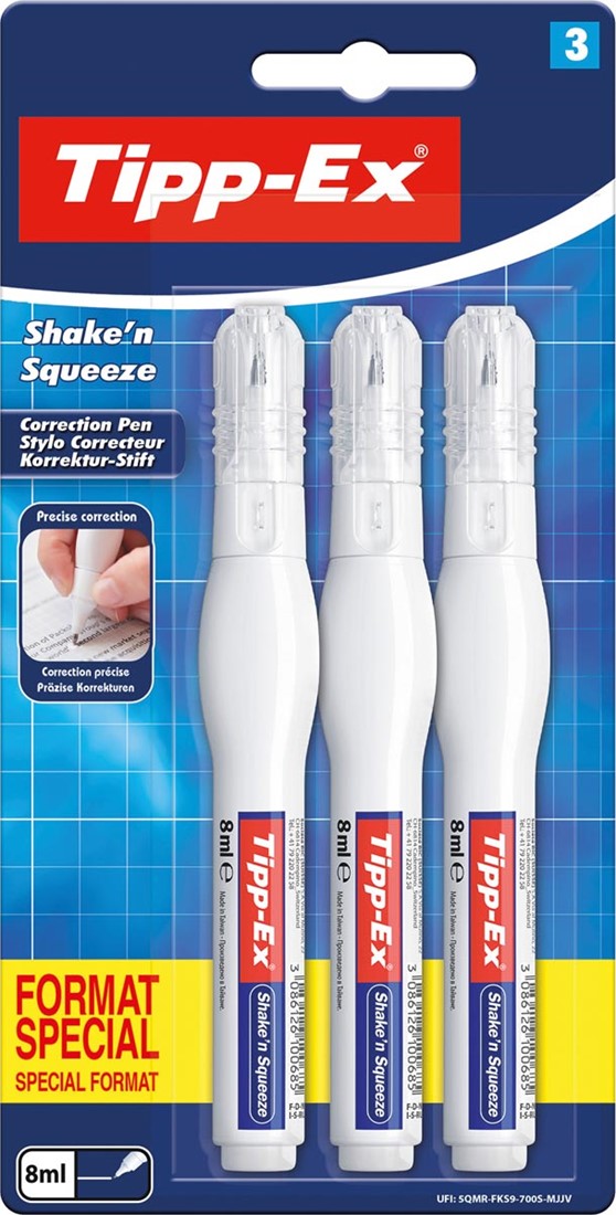 Tipp-Ex correctiepen Shake 'n Squeeze, blister van 3 stuks, special ...
