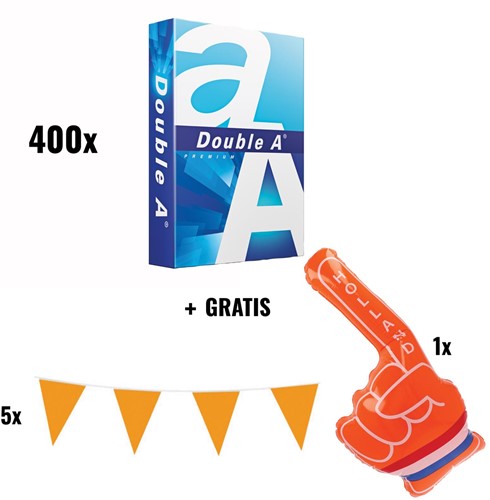 ACTIE: 400 x Double A printpapier A4, 80 g + GRATIS 5 x Vlaggenlijn ...