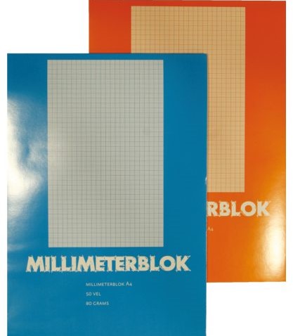 MILLIMETERBLOK A4 BLAUW 50 VEL One-Stop-Office-Shop.nl