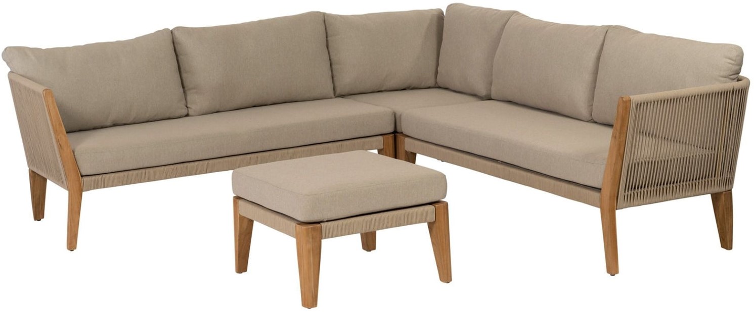 San Remo Loungeset Tuin Teak Zand Incl Kussens One-Stop-Office-Shop.nl