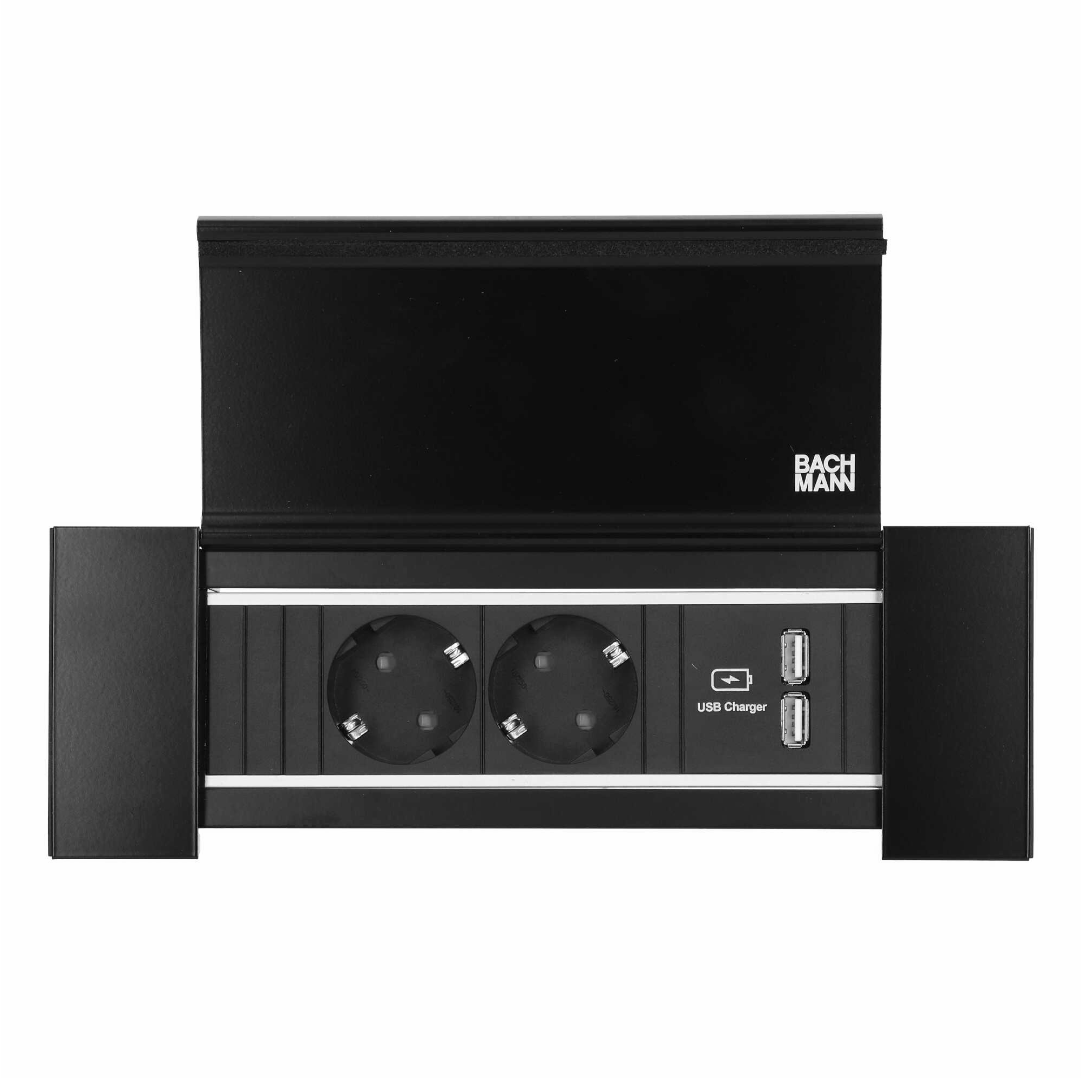 Inbouw Stekkerdoos Power Frame Bachmann 2x 230V + 1x USB A/C